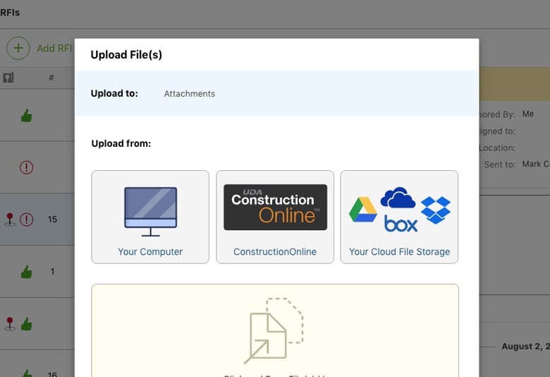 Construction RFI Tracking Software - UDA ConstructionOnline™